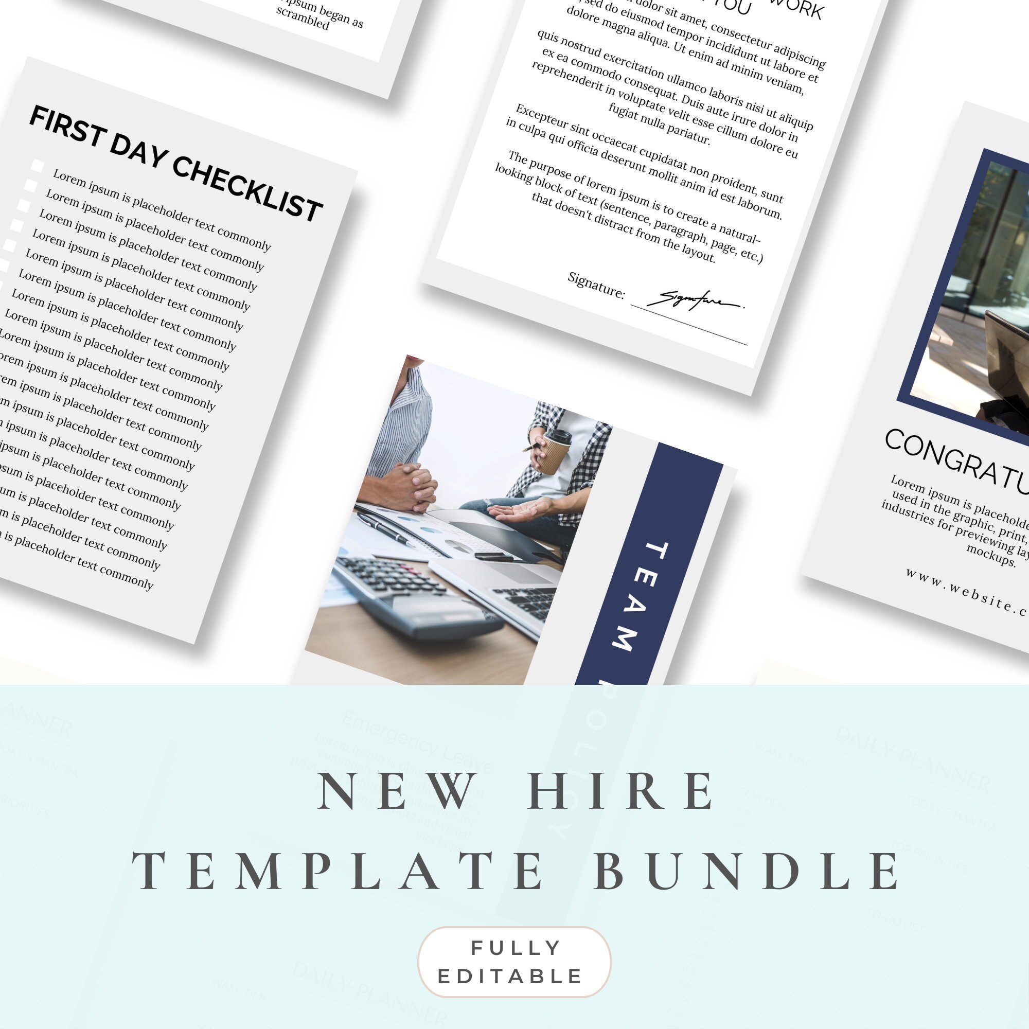 Employee Welcome Bundle, Canva Business Template, Editable Employee ...