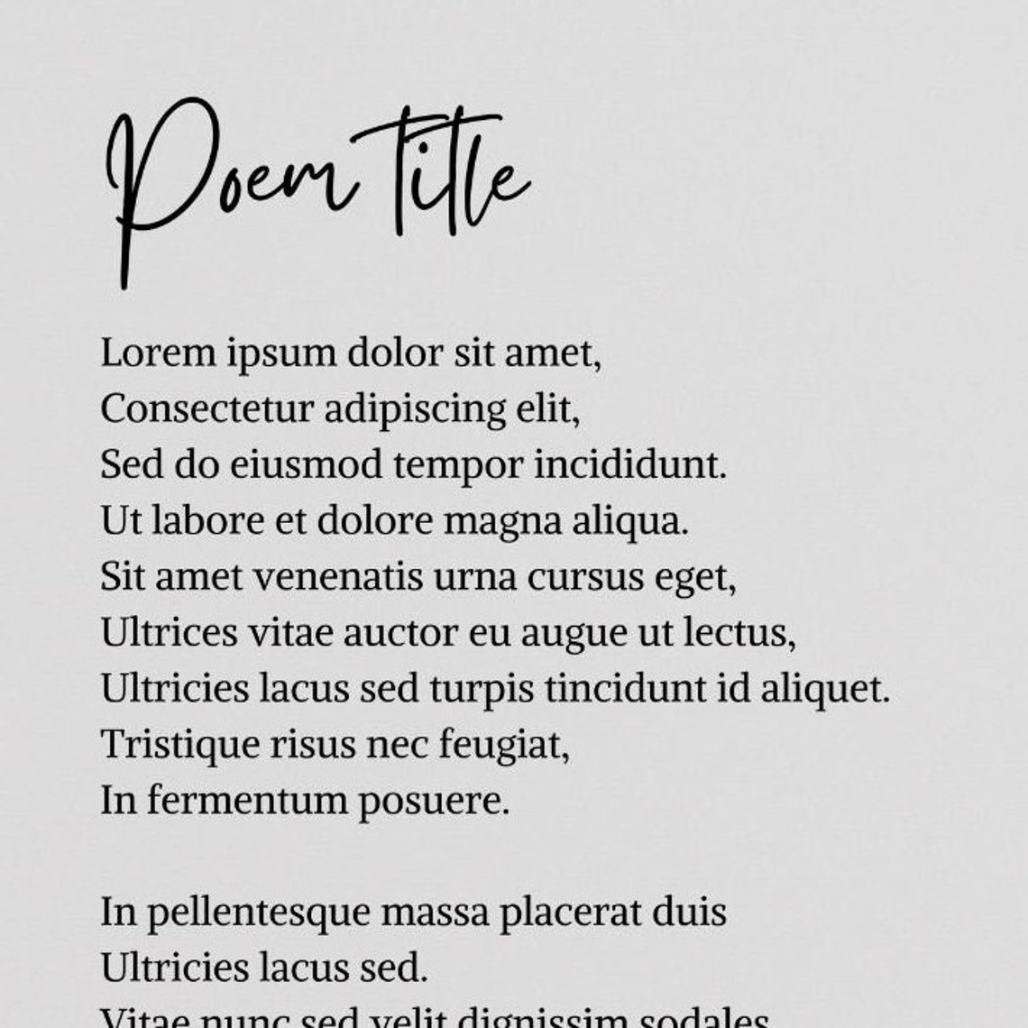 Custom Printable Poem, Custom Poem Print, Personalized Gifts ...