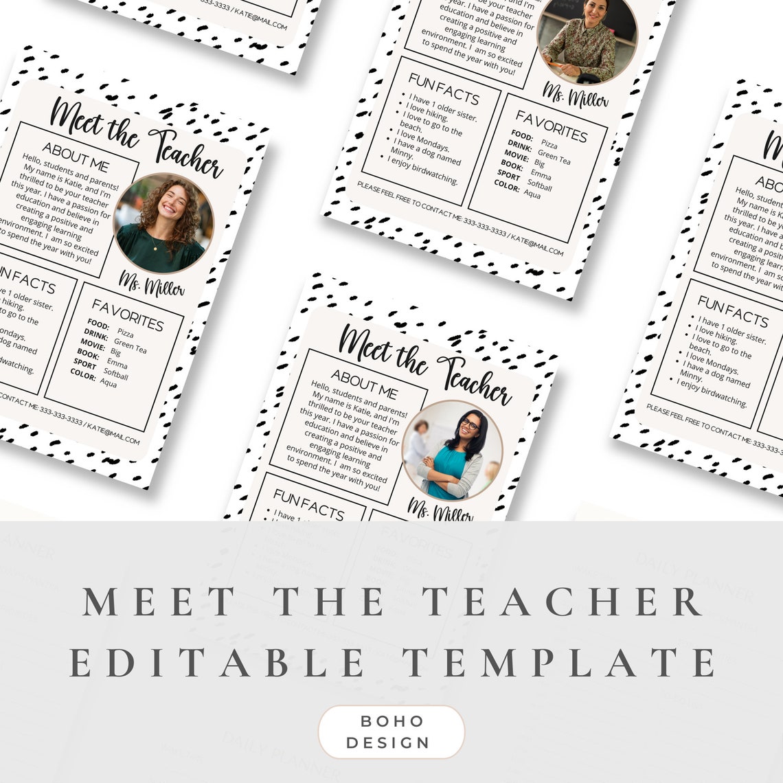 Meet the Teacher Templates, New School Year Printable, Meet the Teacher ...