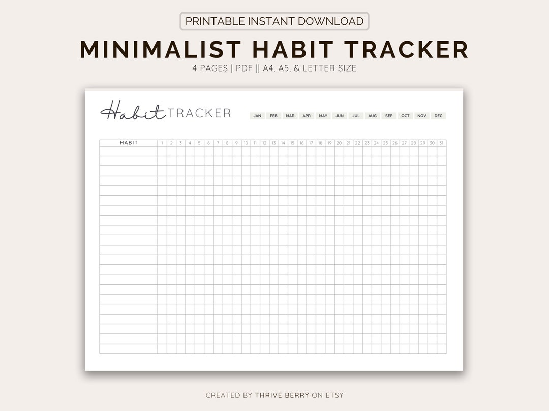 Daily Habit Tracker Printable, Healthy Habit Tracker, Eating Habit ...