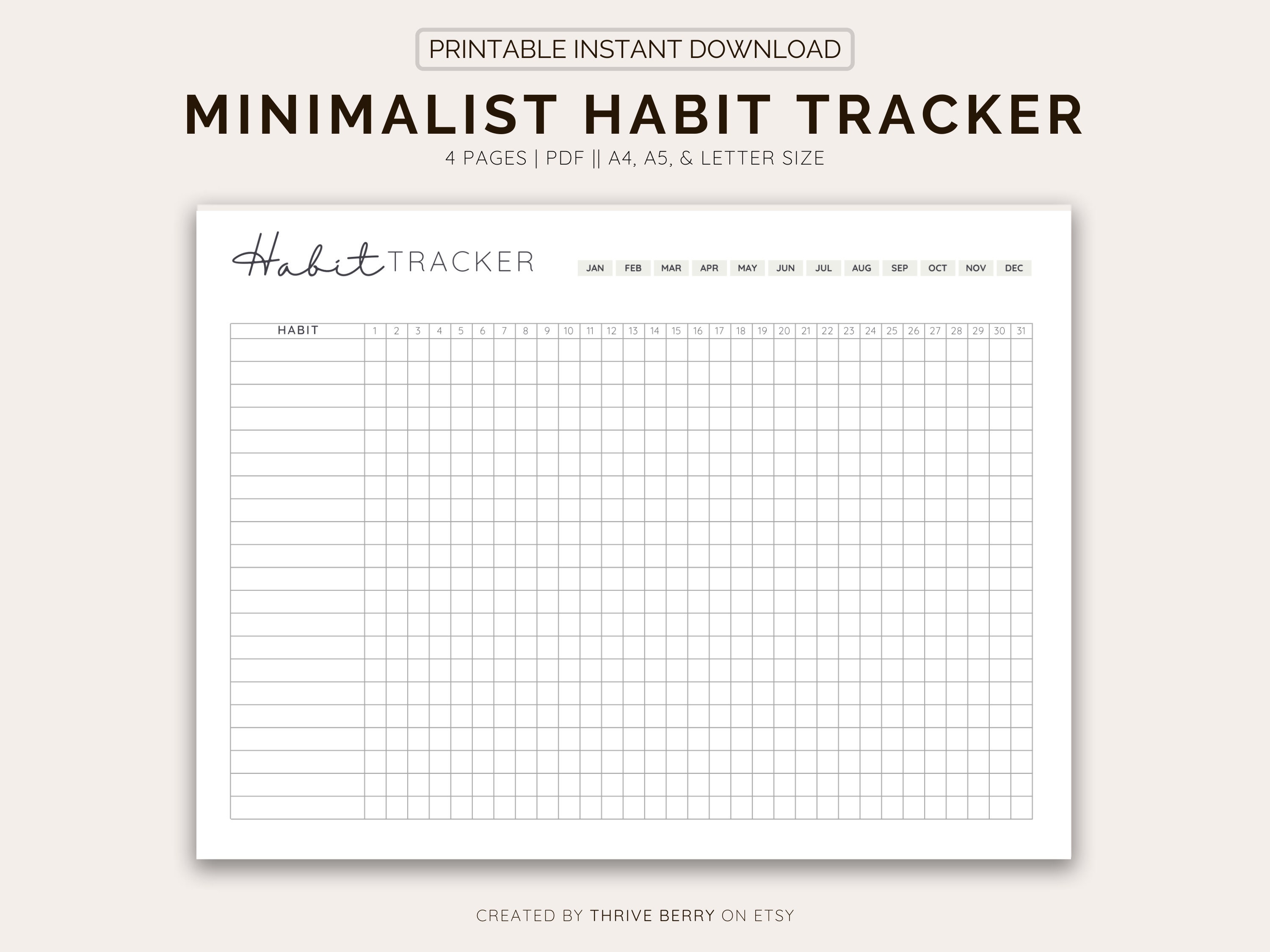 Daily Habit Tracker Printable, Healthy Habit Tracker, Eating Habit ...