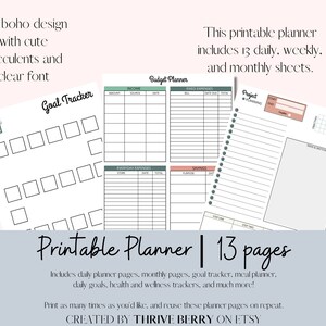 Printable Planner Bundle, Daily Planning Sheet, Printable Planner PDF ...