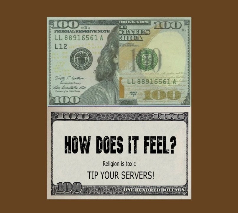 Prank 100 Dollar Bill Drop Cards - Tip Your Servers! (pack of 10) - Etsy