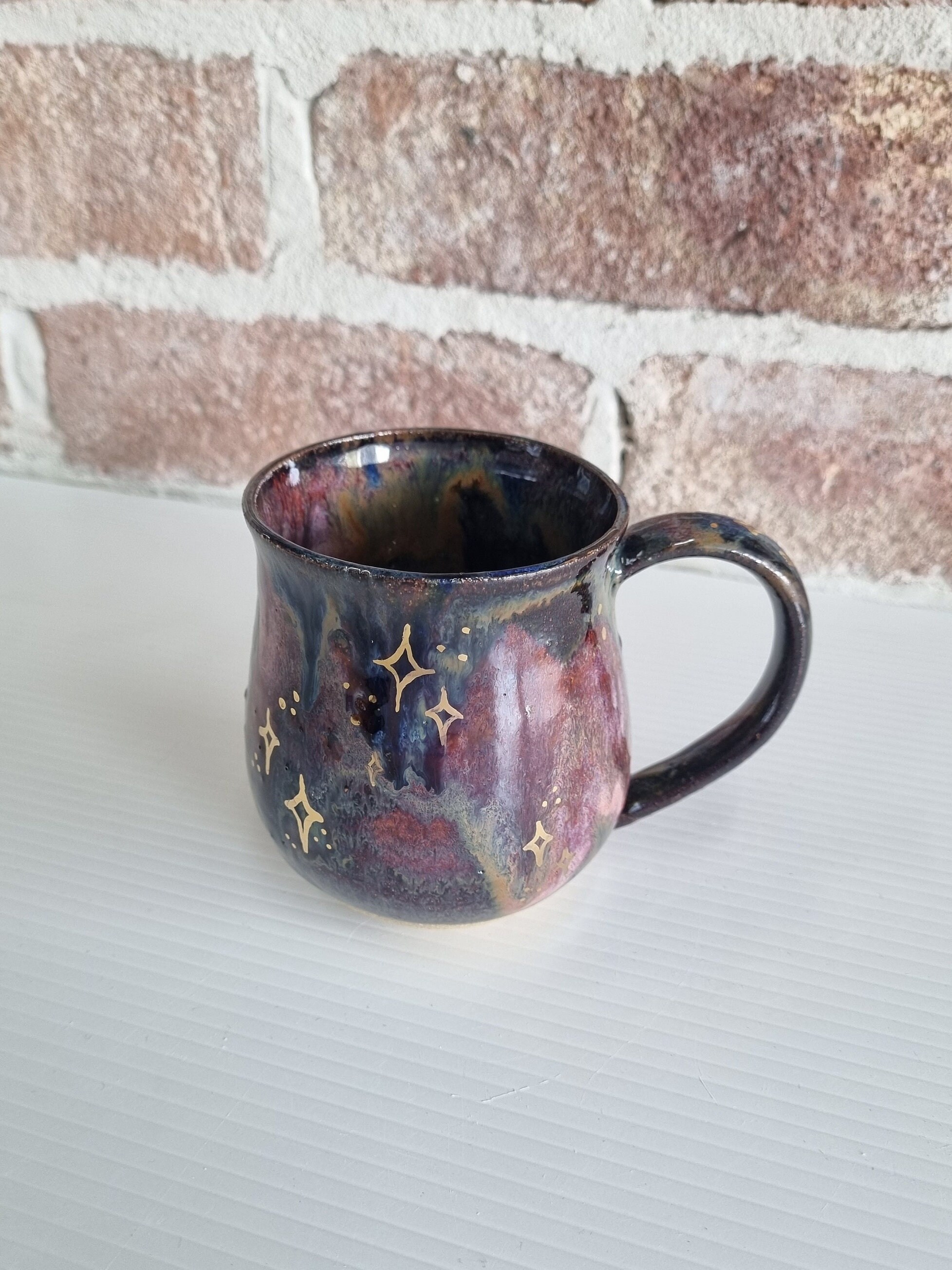 Starfall Mug Multi-colored Gold Lustre Pottery Mug - Etsy Australia
