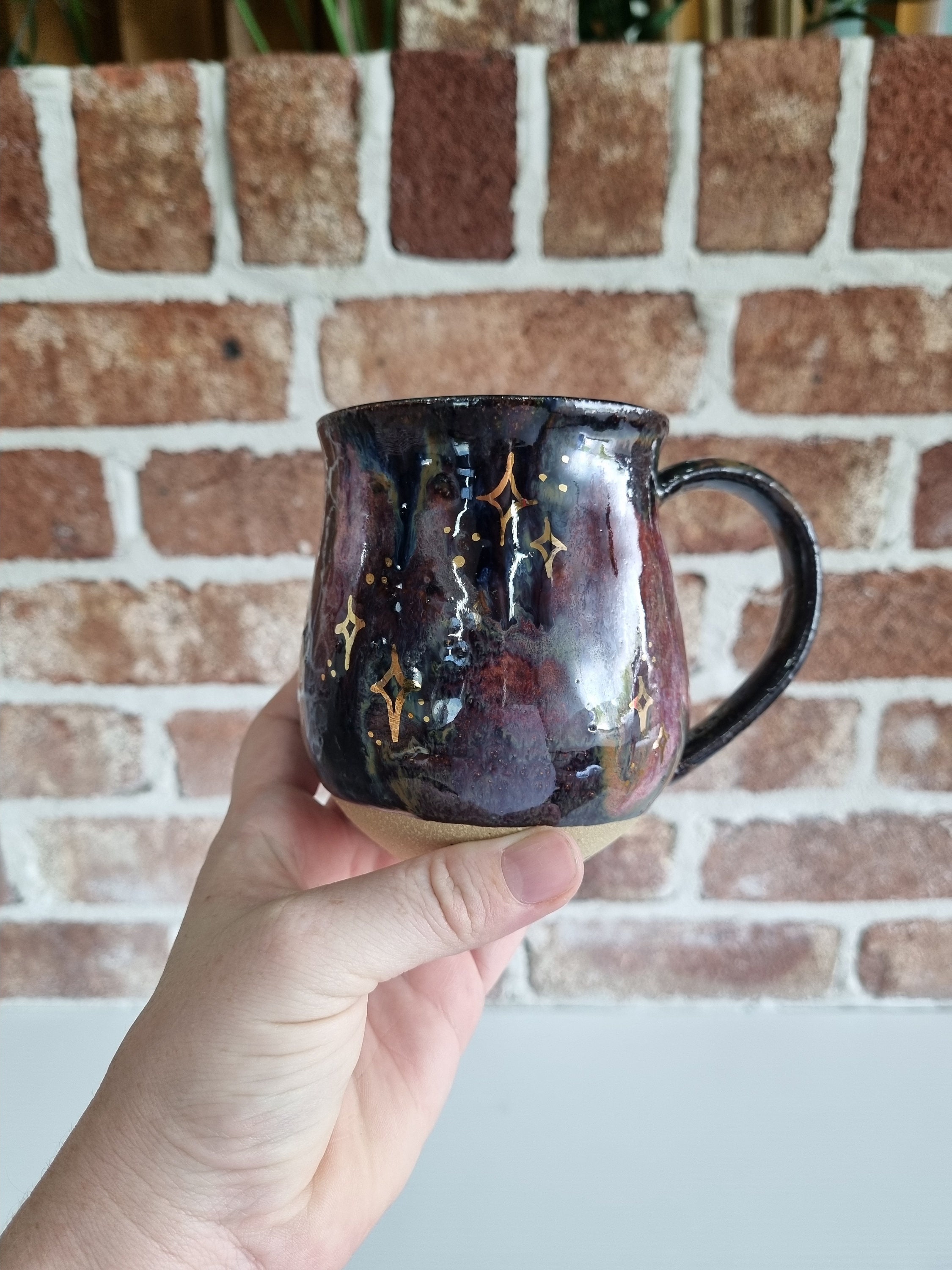 Starfall Mug Multi-colored Gold Lustre Pottery Mug - Etsy Australia