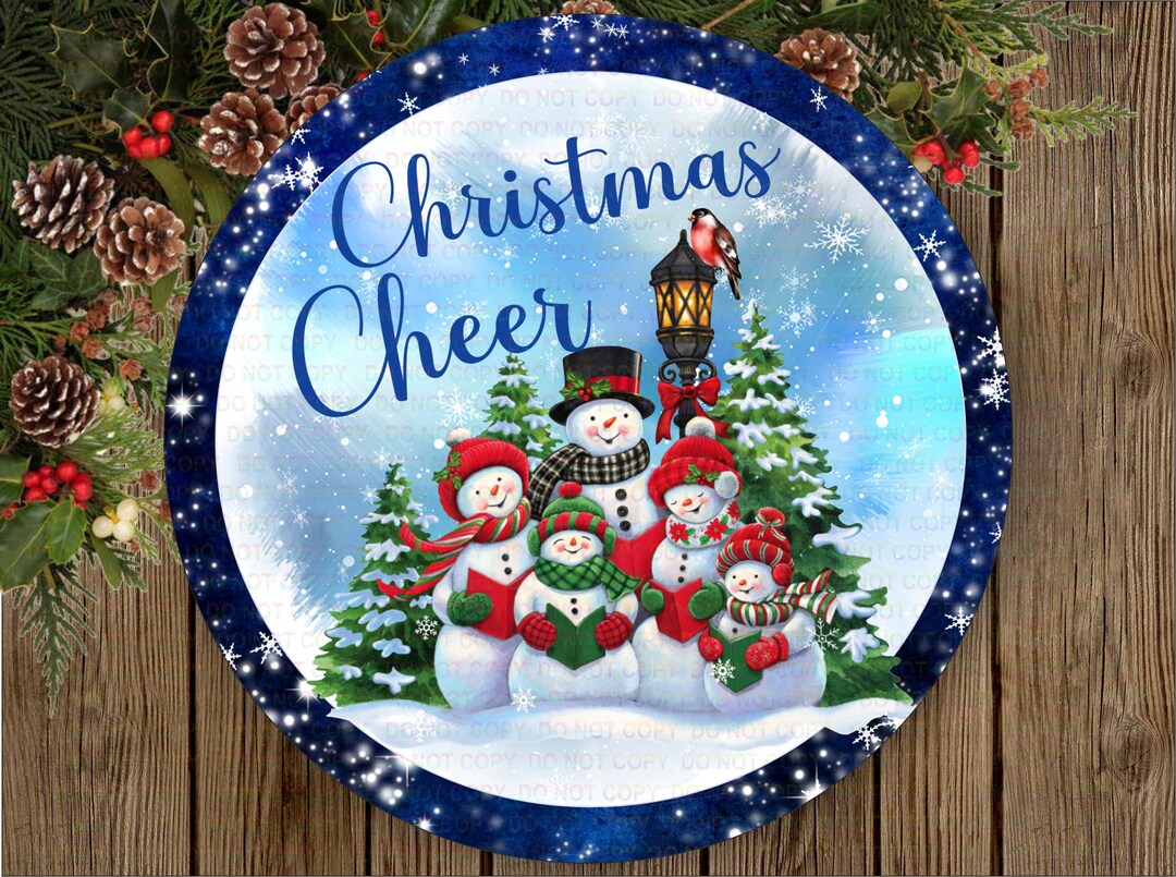 Christmas Wreath Sign, Christmas Cheer Wreath Sign, Happy Xmas Wreath ...