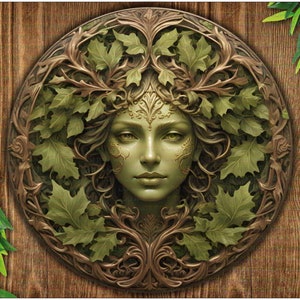 Green Woman Metal Sign, FLAT Printed Sign, Nature Lover's Wall Art ...