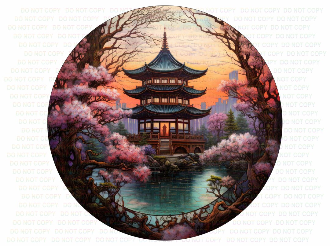 Pagoda Sign, Pagoda Wreath Sign, Wreath Sign Uk, Japanese Sign, Pagoda ...