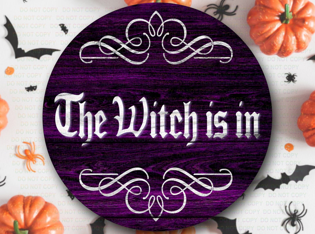 The Witch is in Wreath Sign, Halloween Wreath Sign, Halloween Witch ...