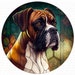 Faux Stained Glass Effect Boxer Dog Wreath Sign, Boxer Dog Round Sign ...