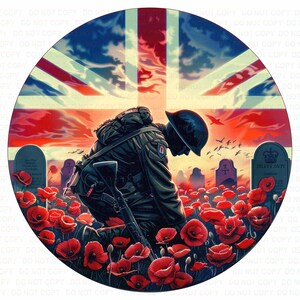 We Remember Them Remembrance Wreath Sign Poppy Day Sign Round ...