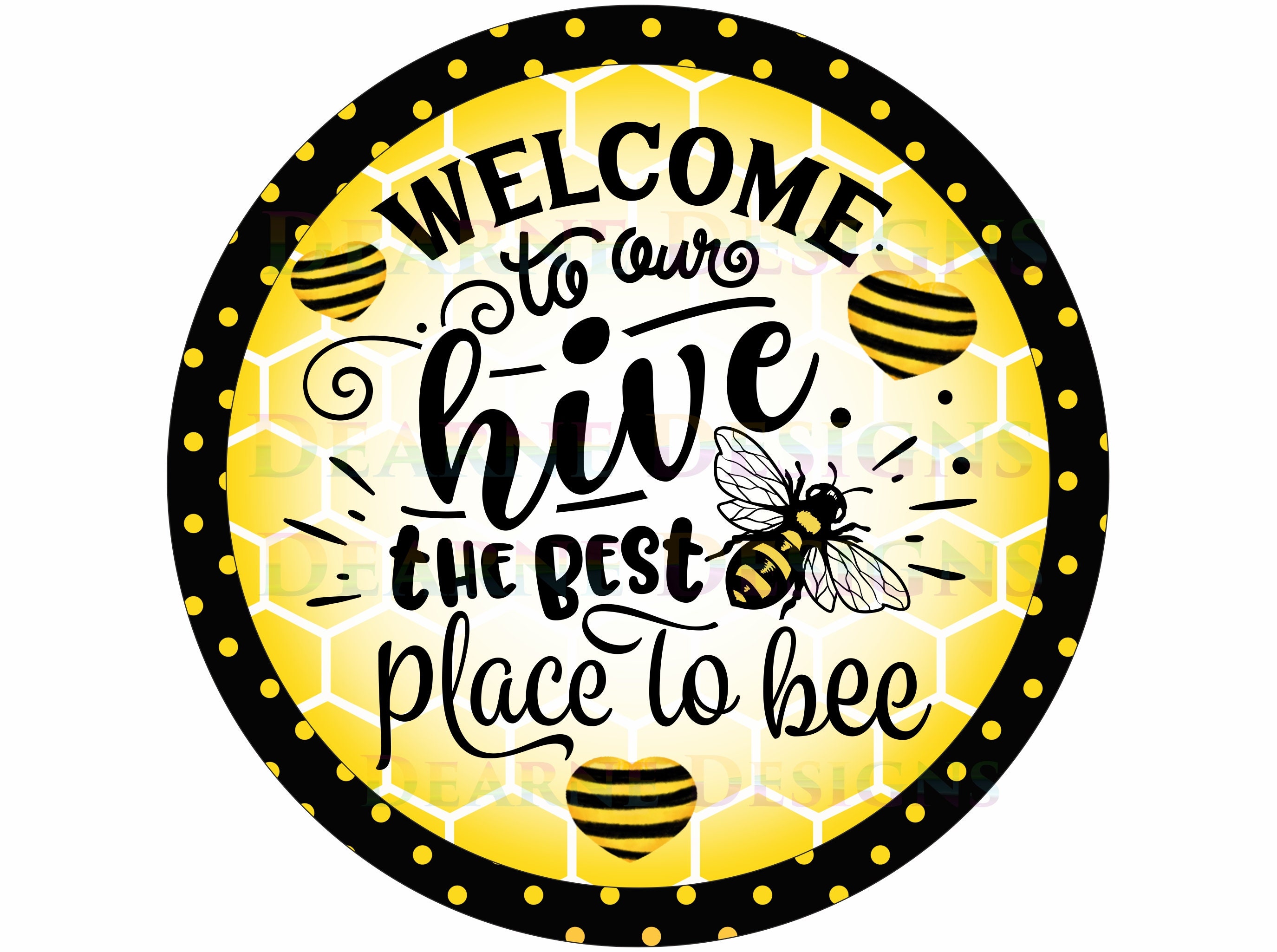 Welcome to Our Hive Wreath Sign, Bee Wreath Sign, Bee Theme Sign, Bee ...