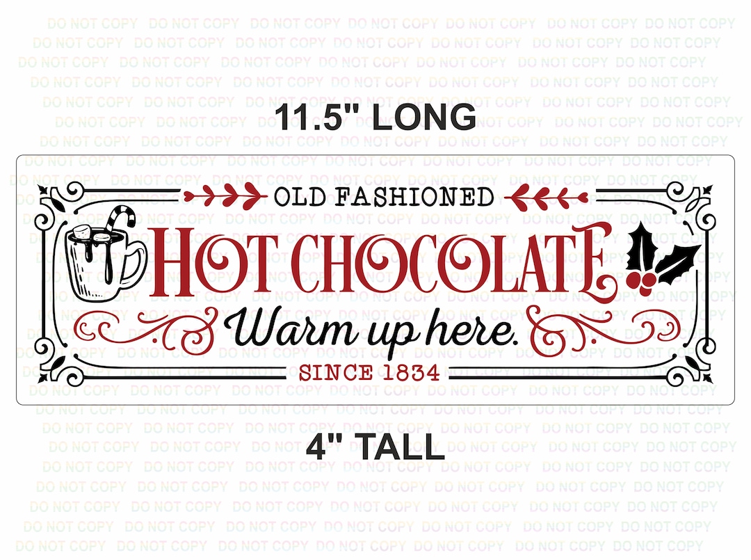 Christmas Hot Chocolate Sign, Christmas Hot Chocolate Wreath Sign, Hot ...
