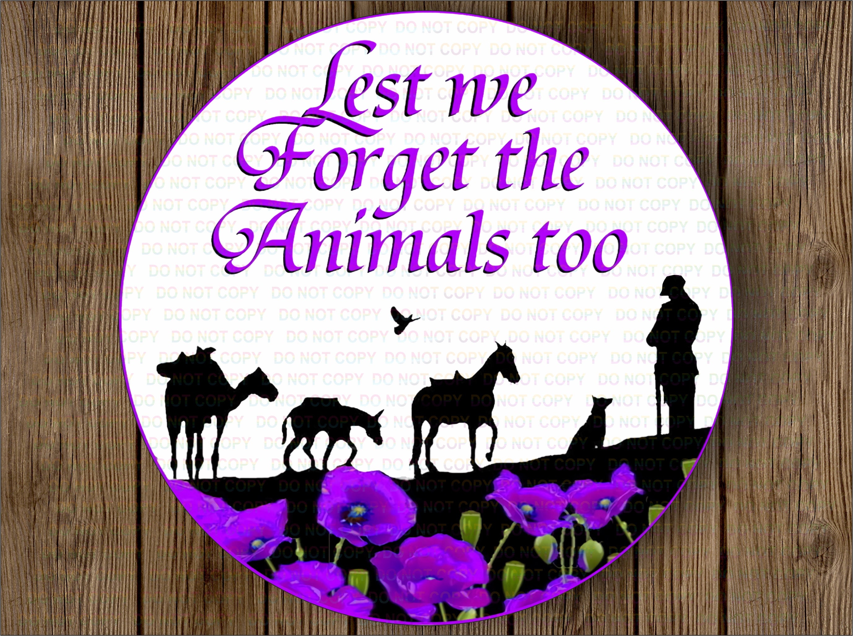 We Will Remember Them Animal Remembrance Wreath Sign, Poppy Day Sign ...