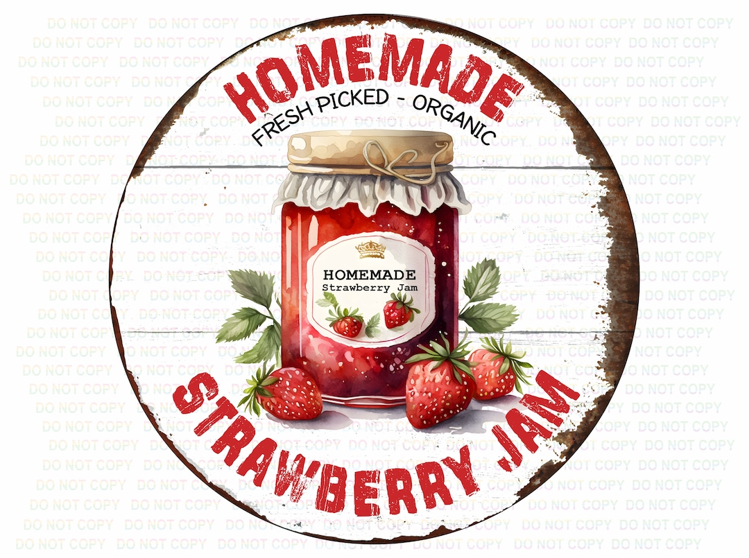 Strawberry Sign, Strawberry Wreath Sign, Homemade Strawberry Jam ...