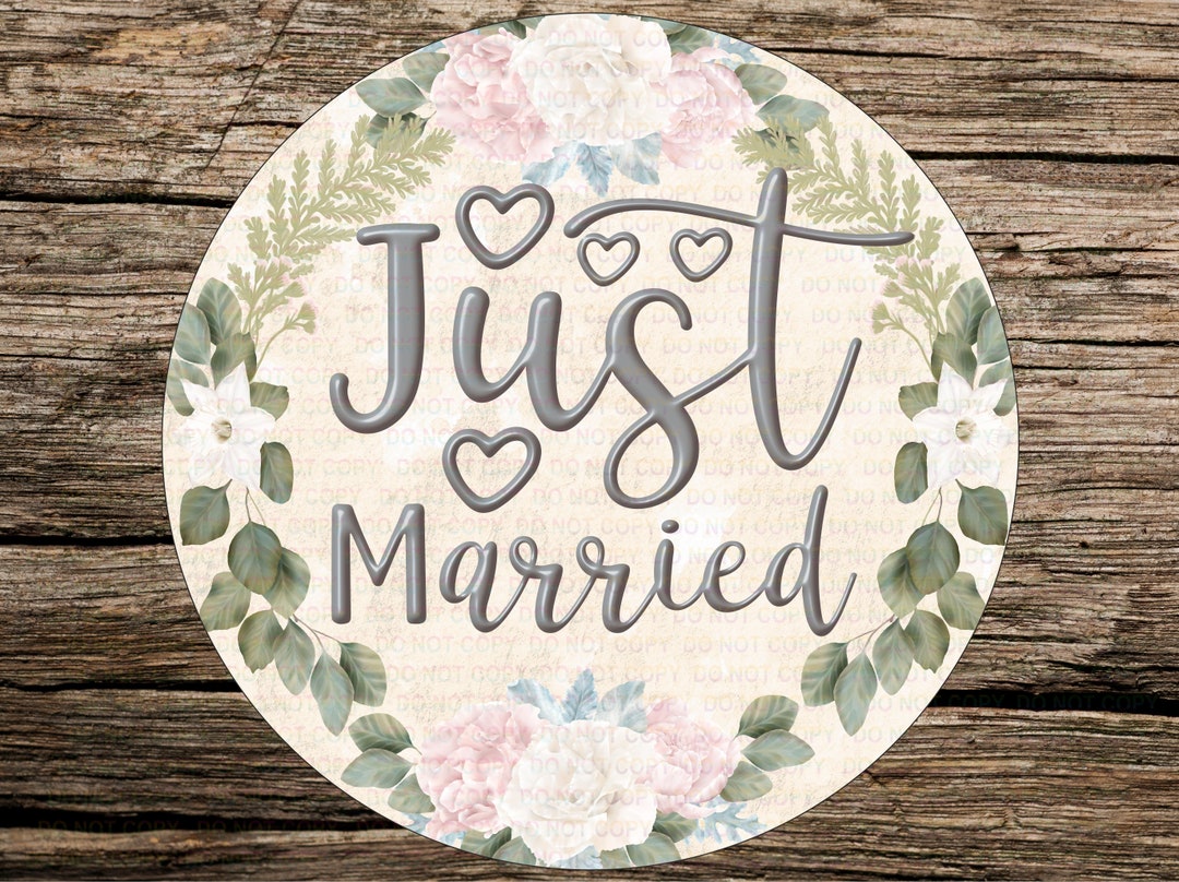 Just Married Sign, Just Married Wreath Sign, Married Wreath Sign ...