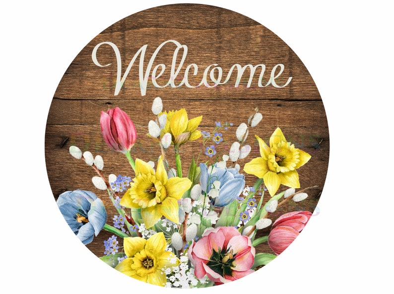Welcome Wreath Sign Welcome Floral Wreath Sign Welcome - Etsy