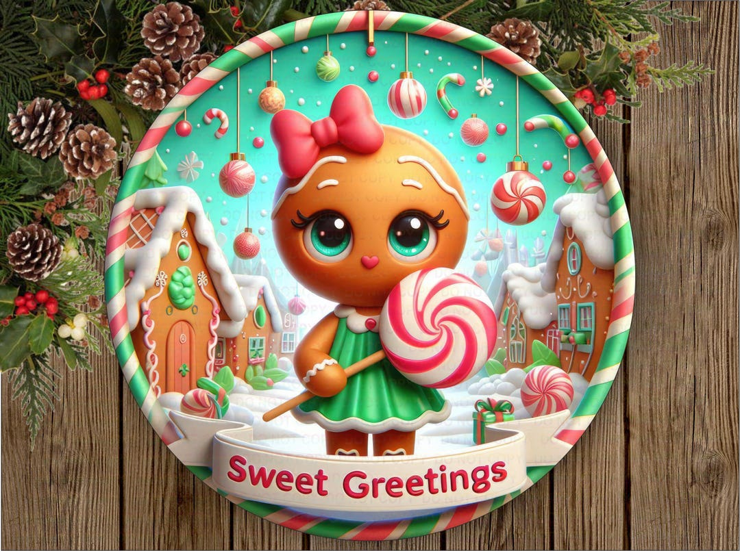 Sweet Greetings Wreath Sign, Sweet Greetings Sign, Candy House Wreath ...