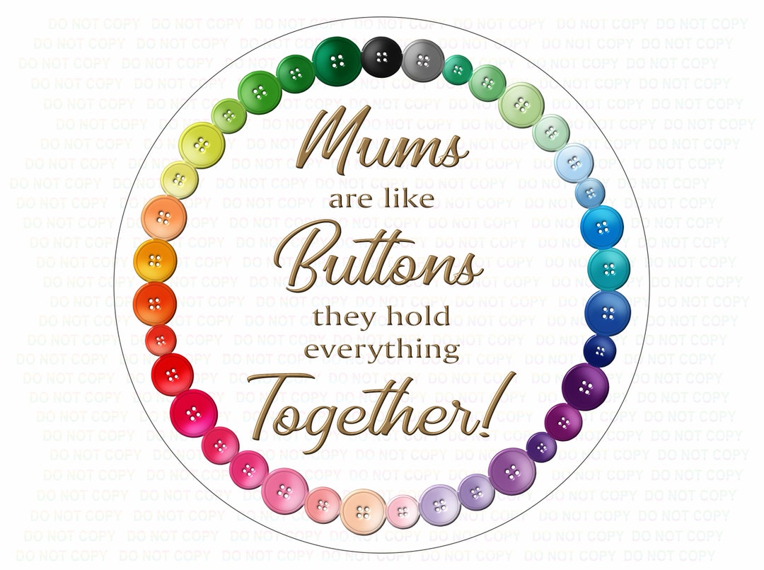 Mothers Day Wreath Sign, Mums Are Like Buttons Sign, Wreath Sign Uk ...