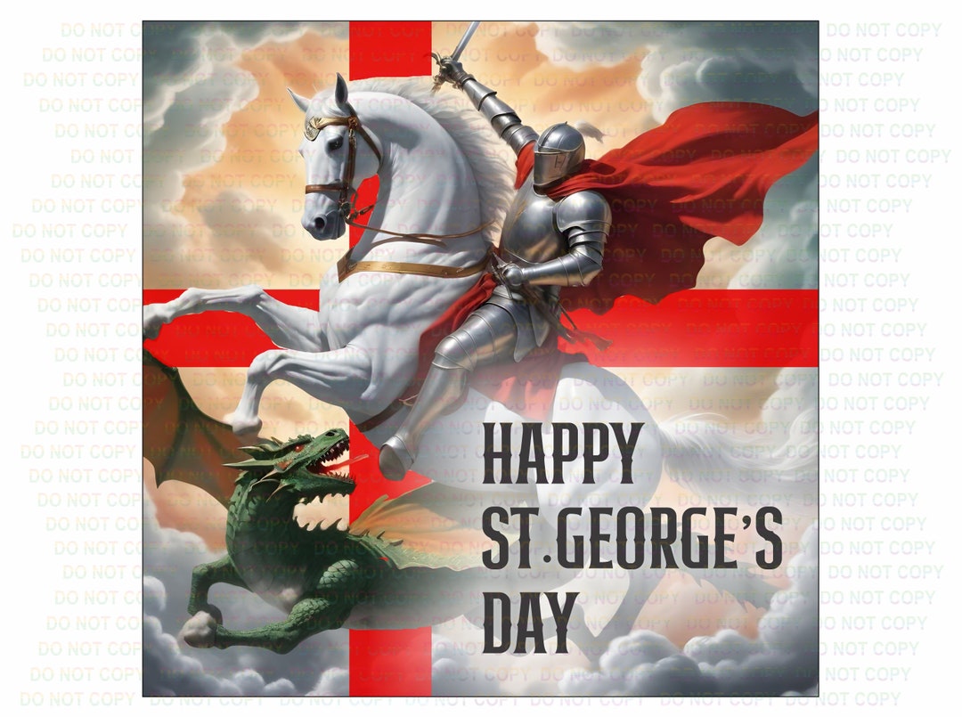 St. George's Day Sign, St George Theme Sign, George and the Dragon ...