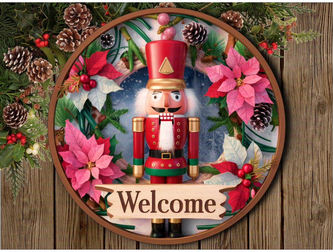 Nutcracker Wreath Sign, Xmas Nutcracker Sign, Christmas Nutcracker Sign ...
