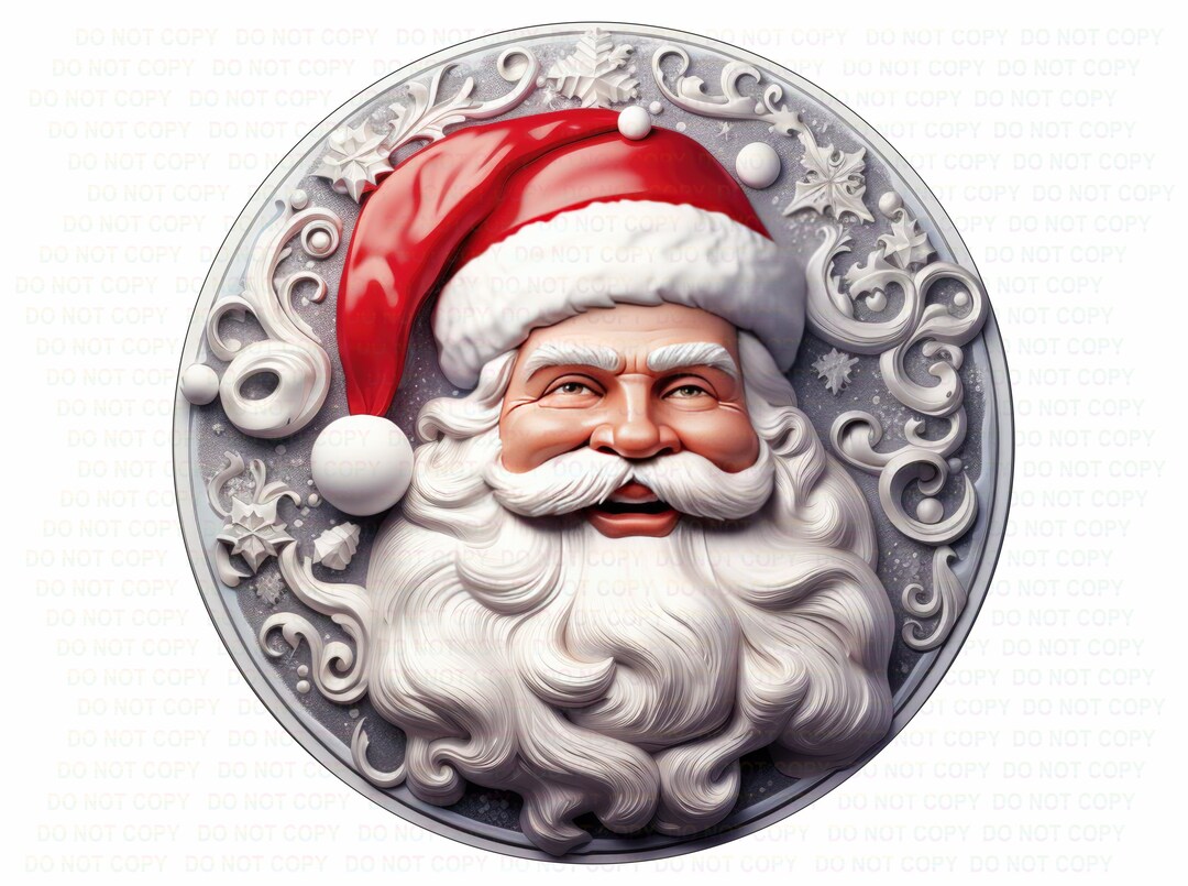 Silver Santa Christmas Sign, Metal Sign for Christmas,santa Wreath Sign ...