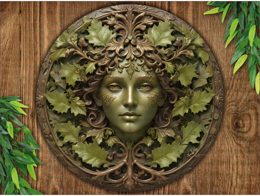 Green Woman Metal FLAT Sign, Nature Lover's Wall Art Décor, Garden ...