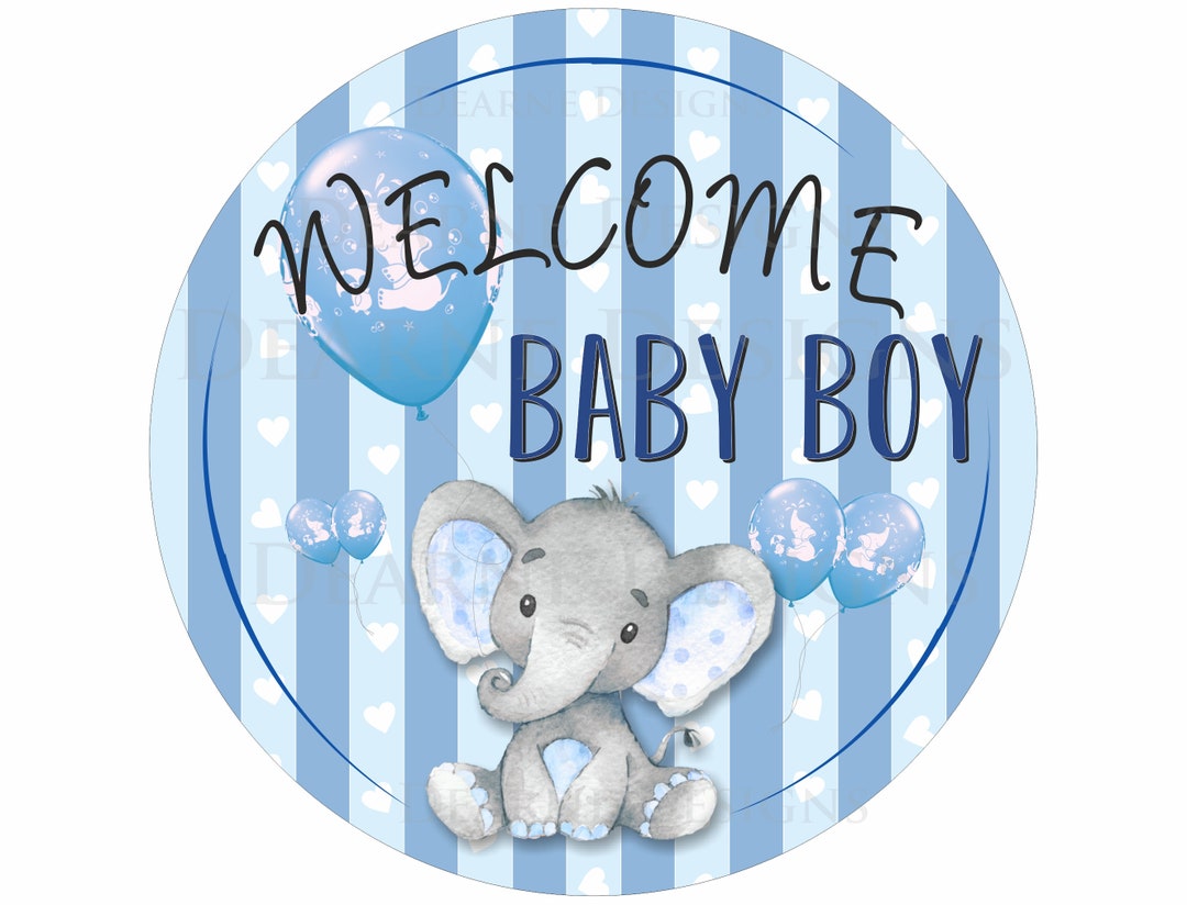 Baby Boy Wreath Sign, Baby Boy Shower, Baby Shower Sign, Welcome Baby ...
