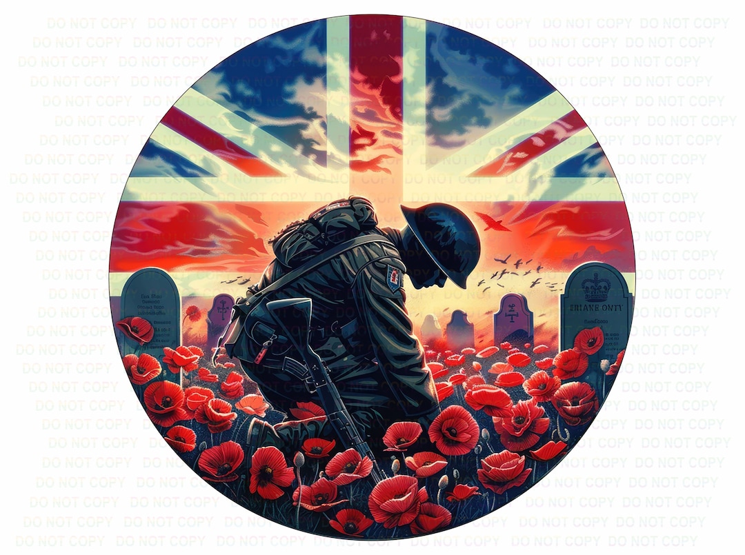 We Remember Them Remembrance Wreath Sign Poppy Day Sign Round ...