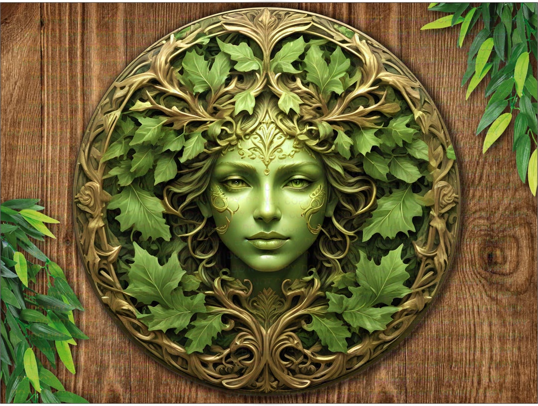 Green Woman Metal Sign, Nature Lover's Wall Art Décor, Garden Guardian ...
