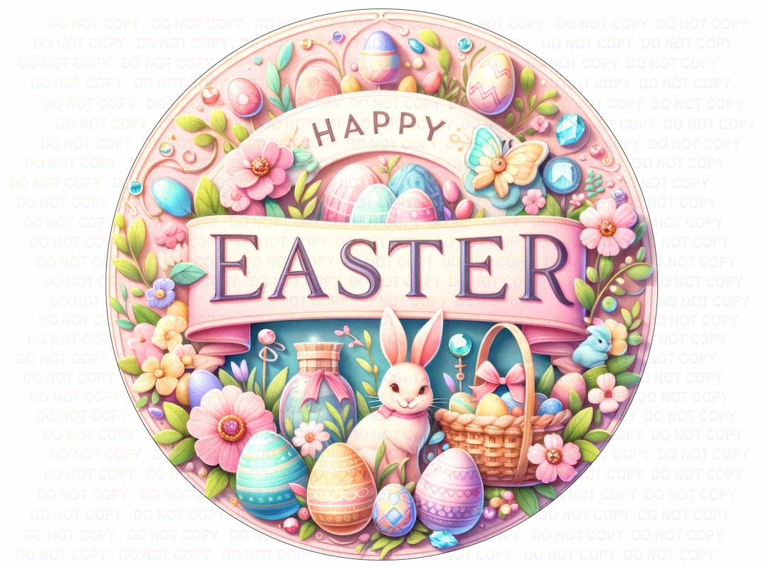 Happy Easter Wreath Sign, Easter Wreath Sign, Cute Easter Sign, Wreath ...