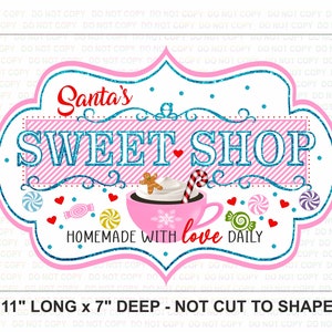 Sweet Shop Wreath Sign, Christmas Sweets Wreath Sign, Christmas Sweet ...