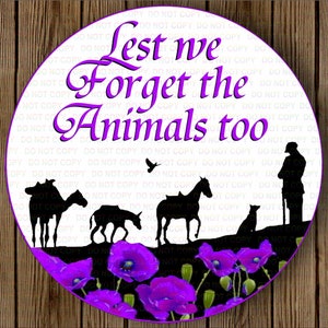 We Will Remember Them Animal Remembrance Wreath Sign, Poppy Day Sign ...