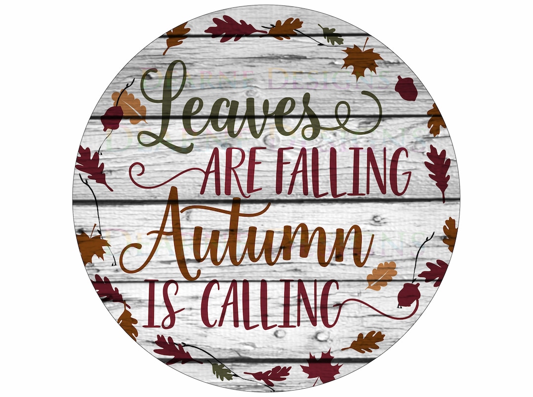 Leave Are Falling Autumn Wreath Sign, Autumn Wreath Sign UK, Wreath ...