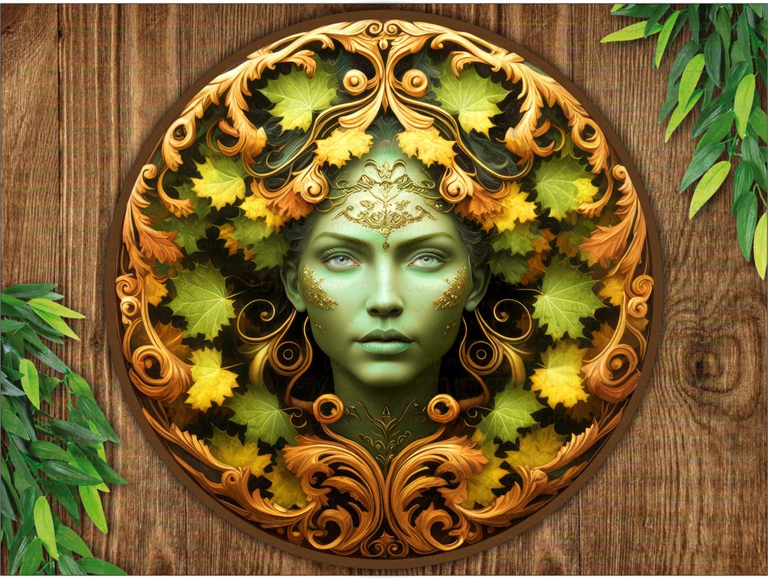 Green Woman Metal Sign, Nature Lover's Wall Art Décor, Garden Guardian ...