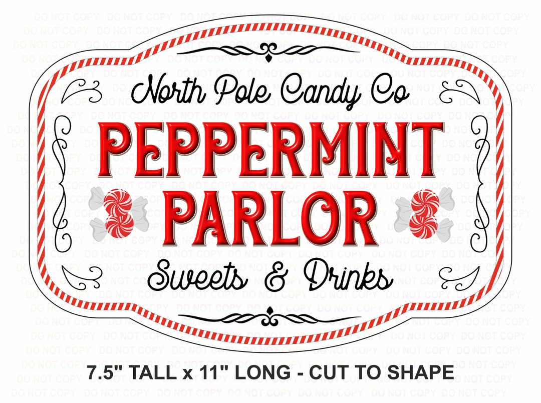 Peppermint Parlor Sign, Peppermint Wreath Sign, Christmas Kitchen Sign ...