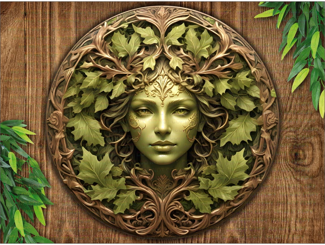 Green Woman Metal Sign, FLAT Printed Sign, Nature Lover's Wall Art ...