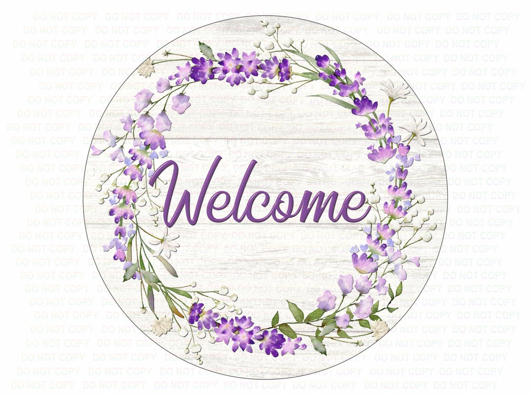 Lavender Wreath Sign, Welcome Signs, Lavender Wreath, Spring Wreath ...