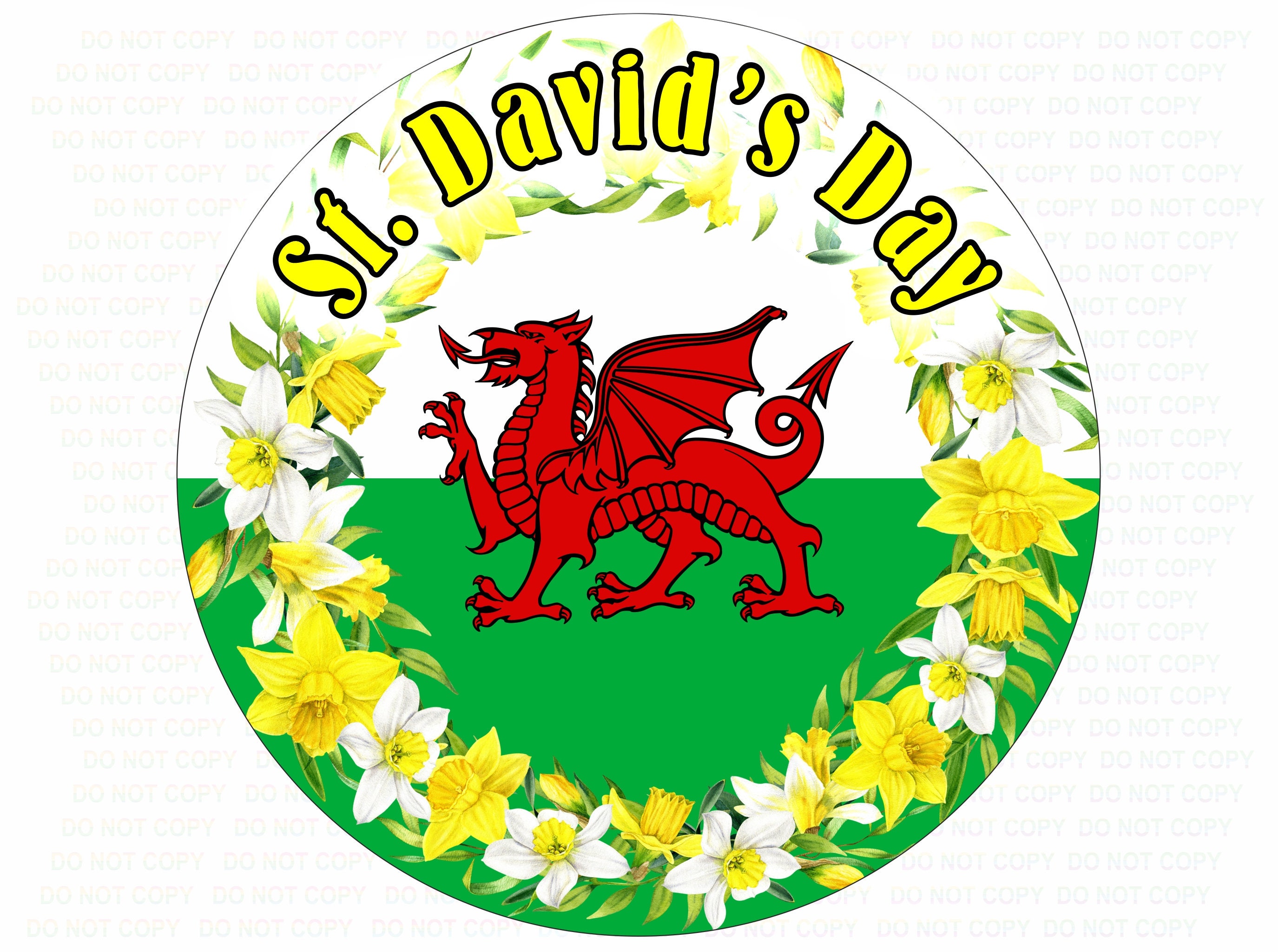 St. Davids Day Wreath Sign David's Day Theme Sign Welsh - Etsy Australia
