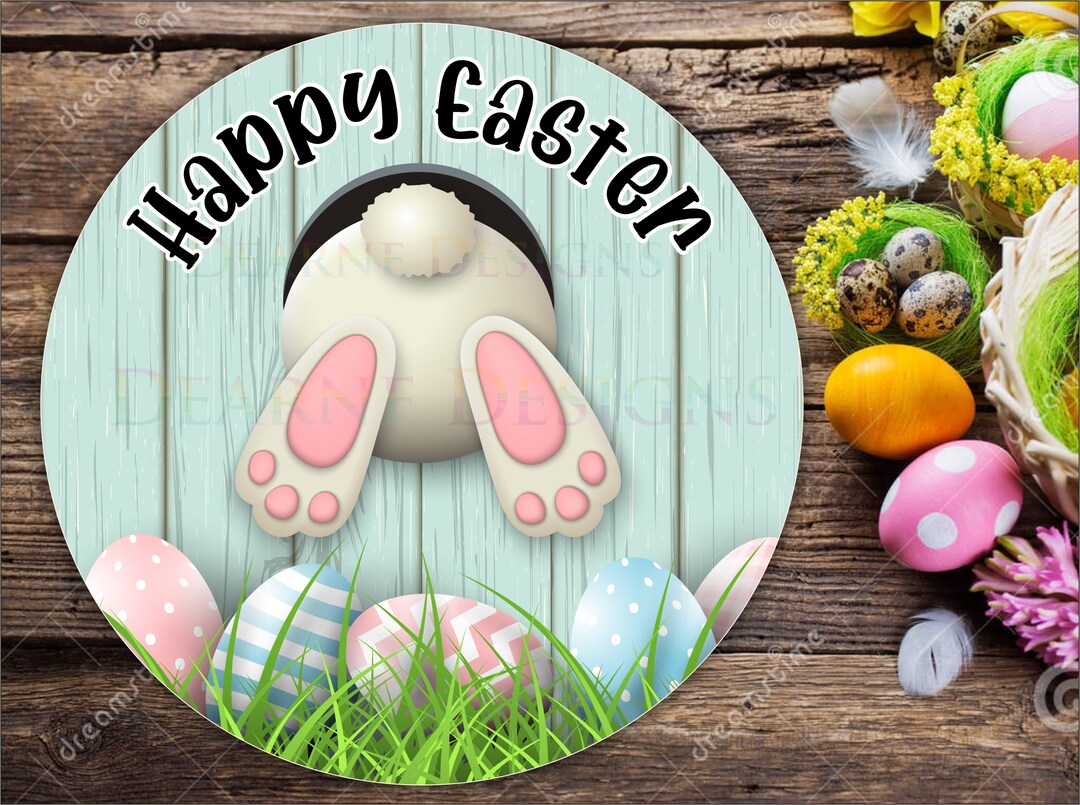 Easter Wreath Sign, Easter Bunny Wreath Sign, Cute Easter Bunny Sign ...