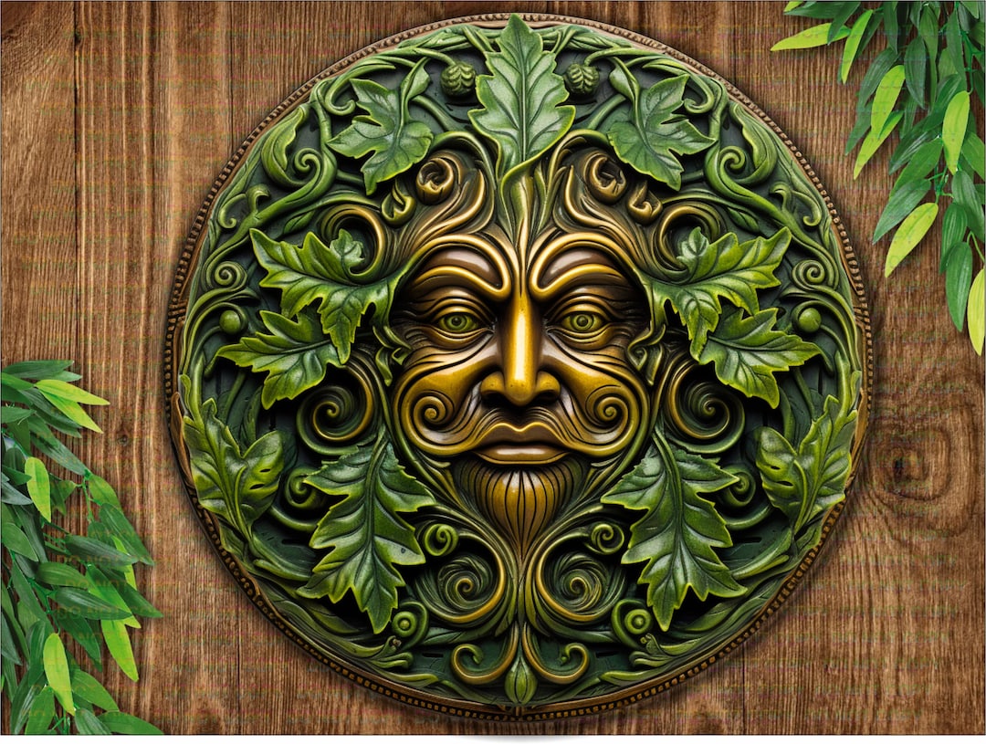 Green Man Metal Sign, Nature Lover's Wall Art Décor, Garden Guardian ...