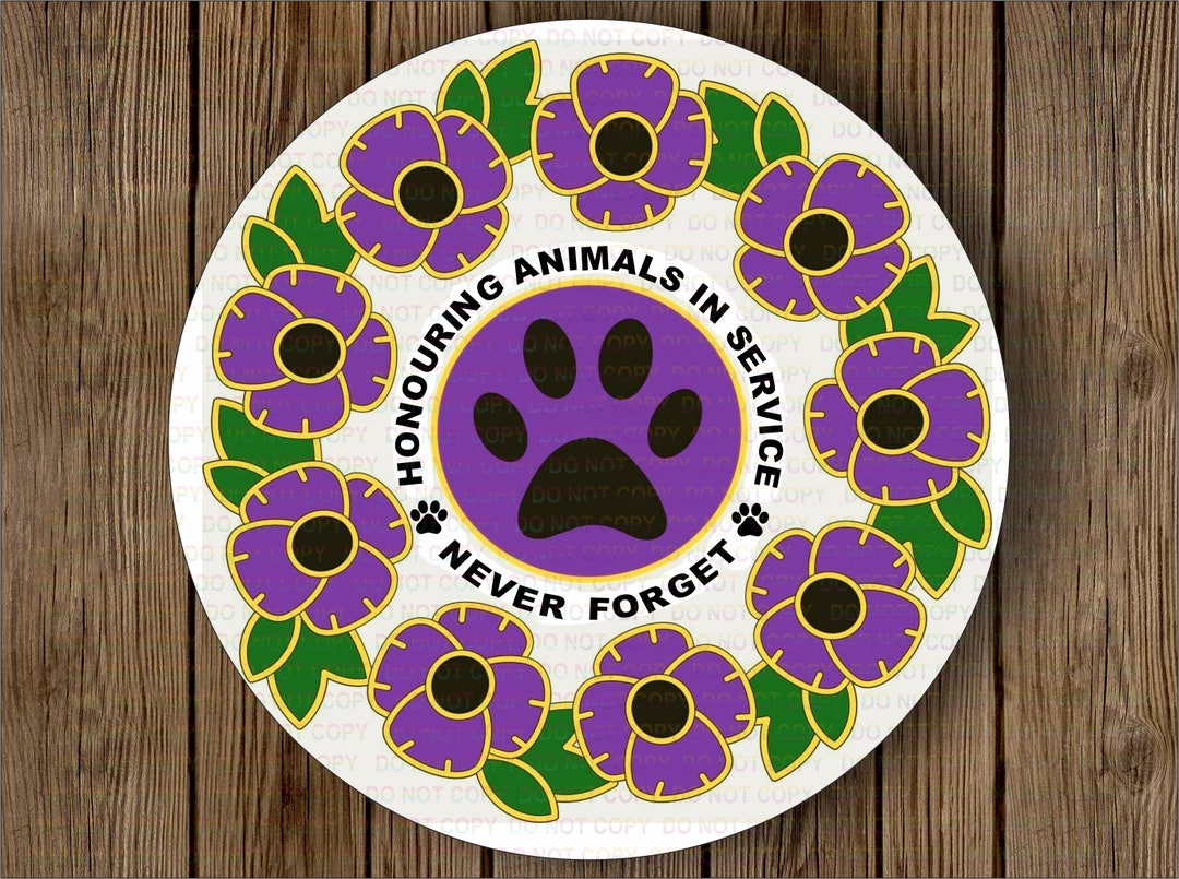 We Will Remember Them Animal Remembrance Wreath Sign, Poppy Day Sign ...