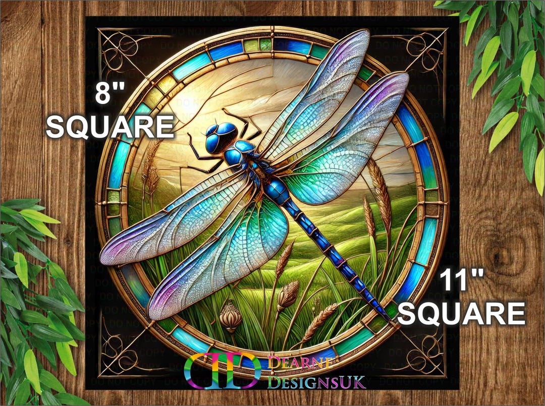 Dragonfly Sign, Dragonfly Wreath Sign, Stained Glass Effect Dragonfly ...