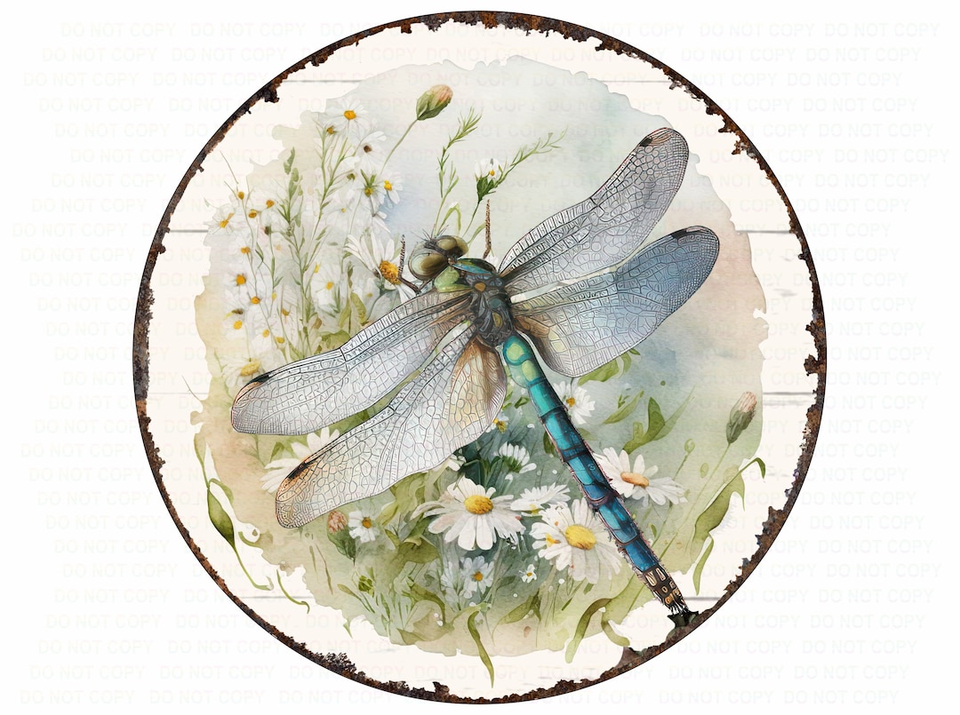 Dragonfly Wreath Sign, Welcome Wreath, Daisy Wreath Sign, Metal ...