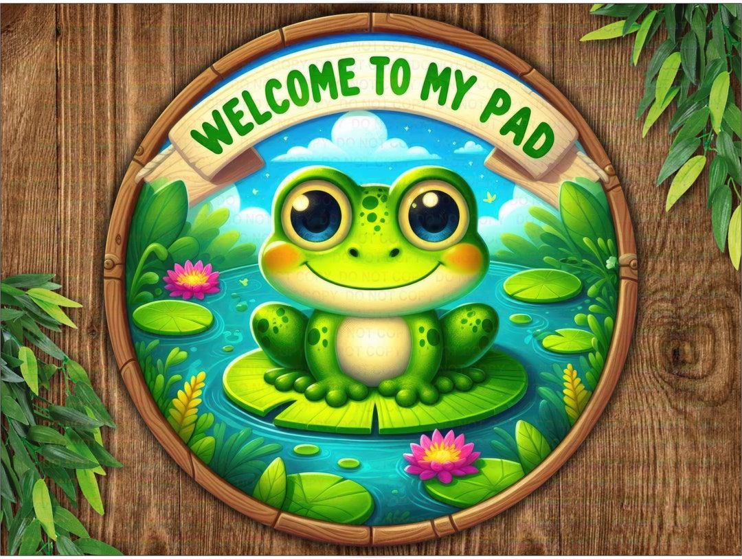 Welcome to My Pad Wreath Sign, Welcome to Our Pad Sign, Round Wreath ...