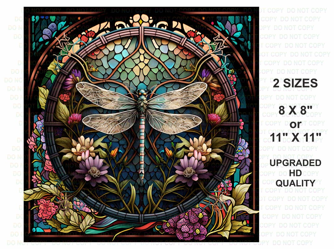 Dragonfly Sign, Dragonfly Wreath Sign, Stained Glass Effect Dragonfly ...