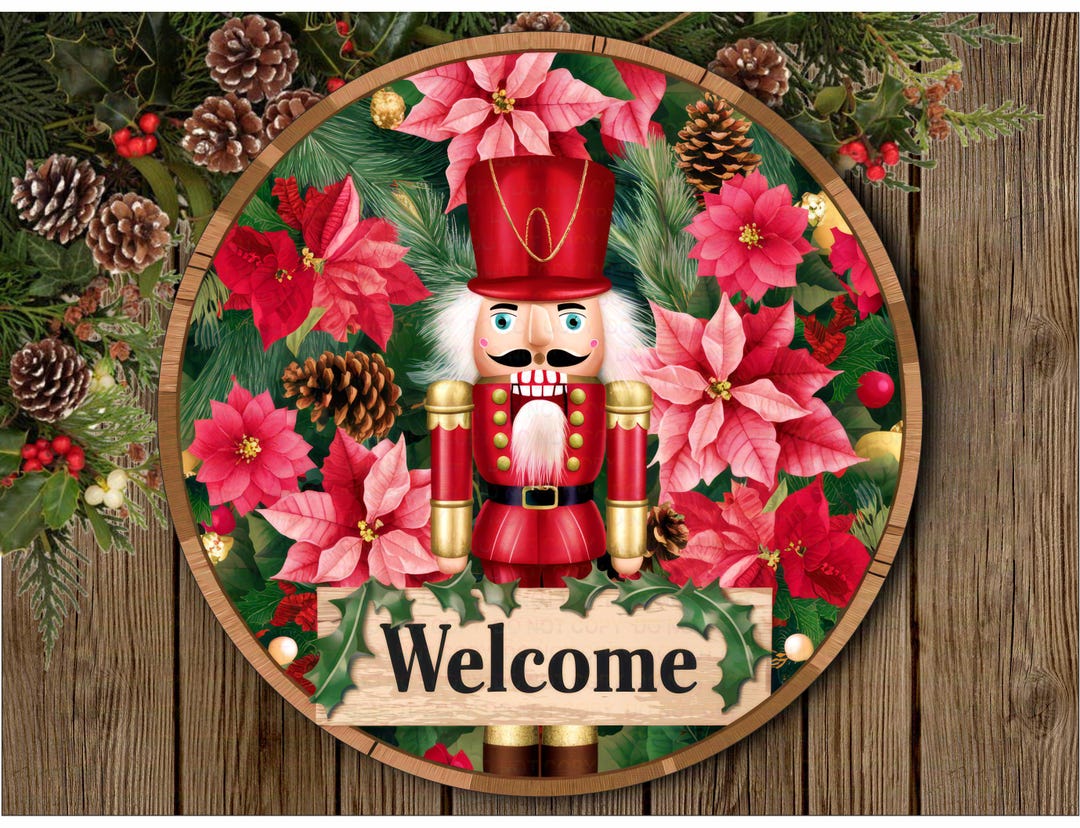 Nutcracker Welcome Wreath Sign, Xmas Nutcracker Sign, Christmas ...
