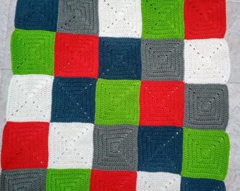 Crochet Checkerboard Lines Baby Blanket Crochet Baby Blanket Modern ...