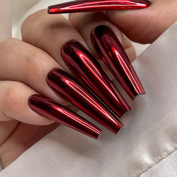 Red Nails Etsy