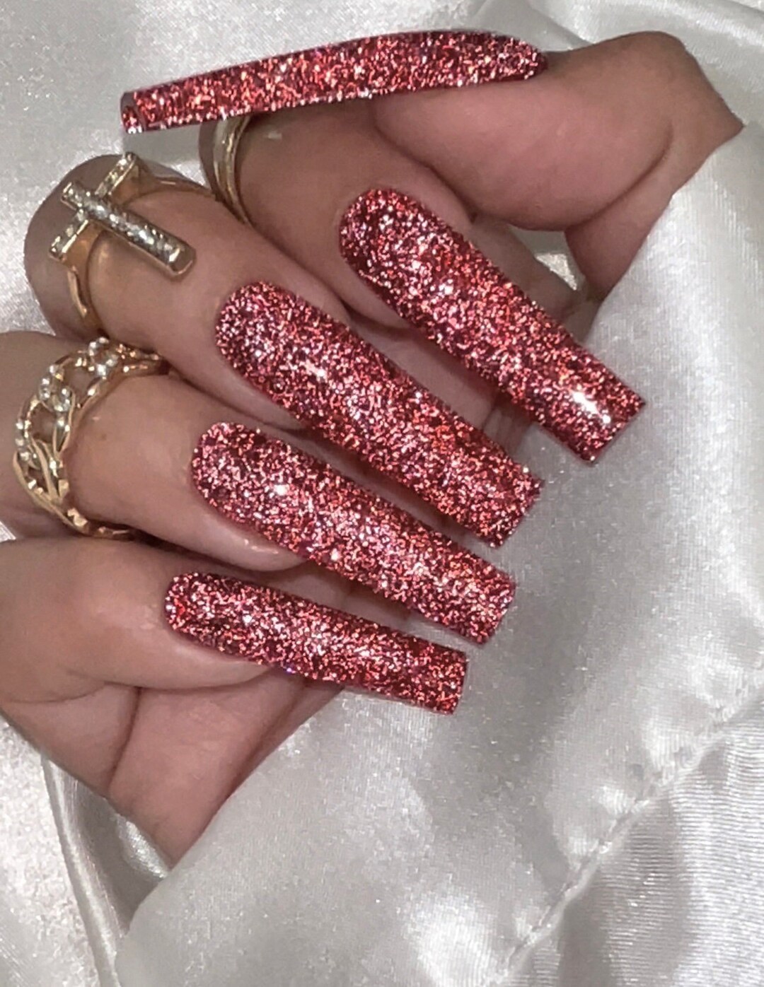 Red Reflective Press on Nails Free Prep Kit & Fast Shipping - Etsy